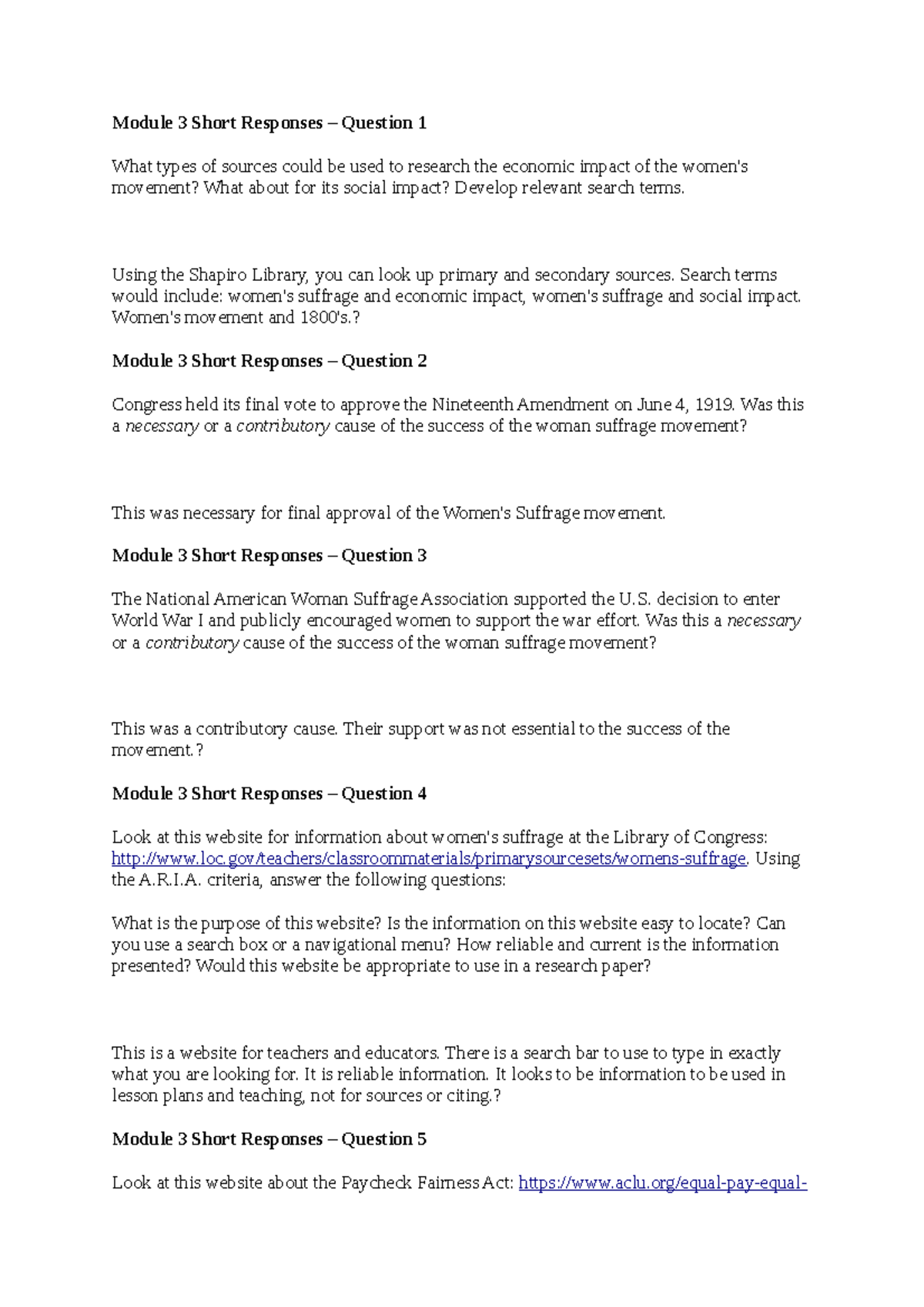 HIS200 Module 3 Short Answers - Module 3 Short Responses – Question 1 ...