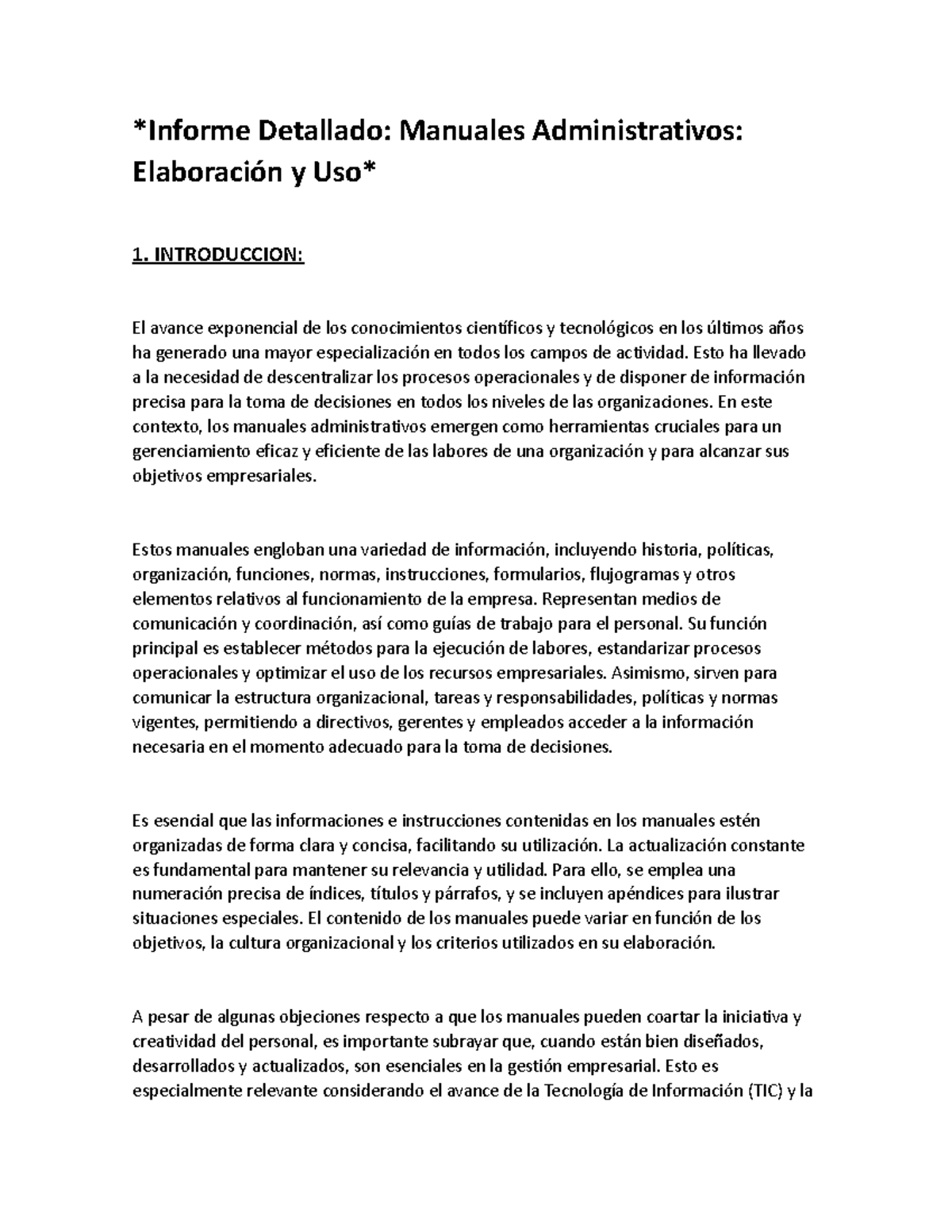 Informe Detallado - INTRODUCCION: El avance exponencial de los ...