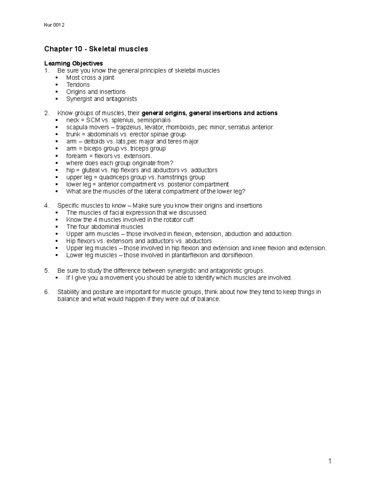Chapter 10 - Muscle Gross Anatomy - Chapter 10 - Skeletal muscles ...