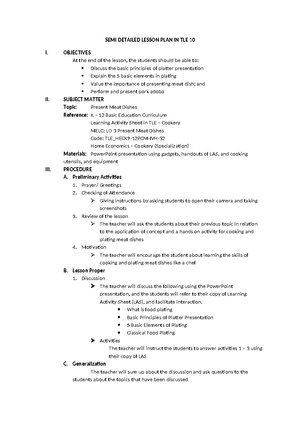 SMAW Lesson PLAN - Business - Subject: SMAW Grade Level: Grade 11 ...