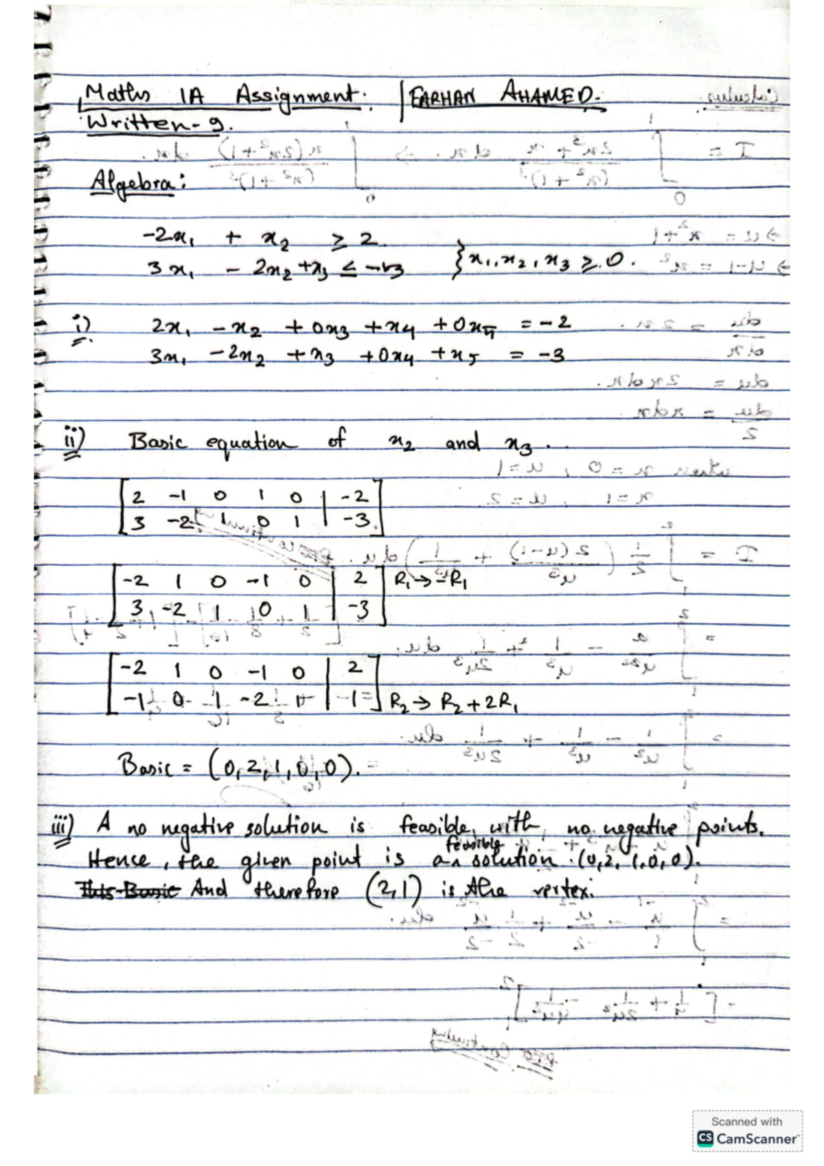 Written 9 - Maths IA Assignment FARHAN AHAMED. Written. 9. NS) iss I ...
