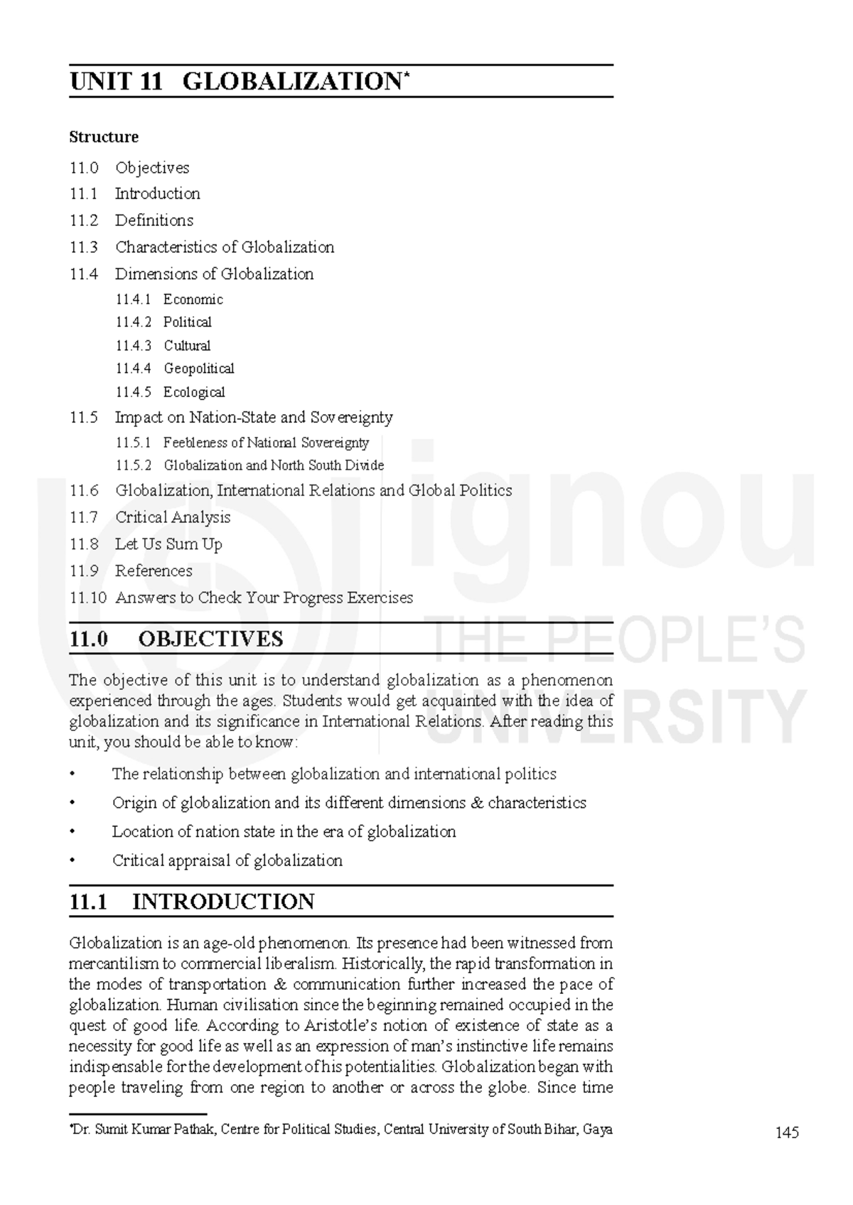 Globalisation - Emerging Centres of Power UNIT 11 GLOBALIZATION ...