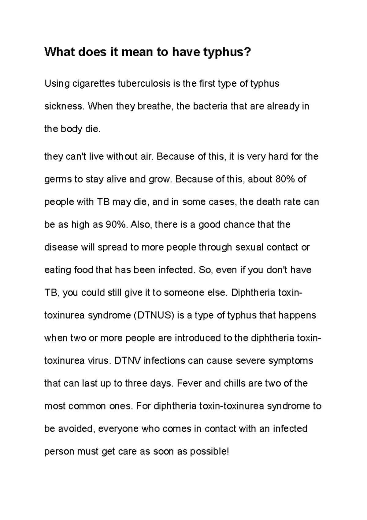What does it mean to have typhus - When they breathe, the bacteria that ...