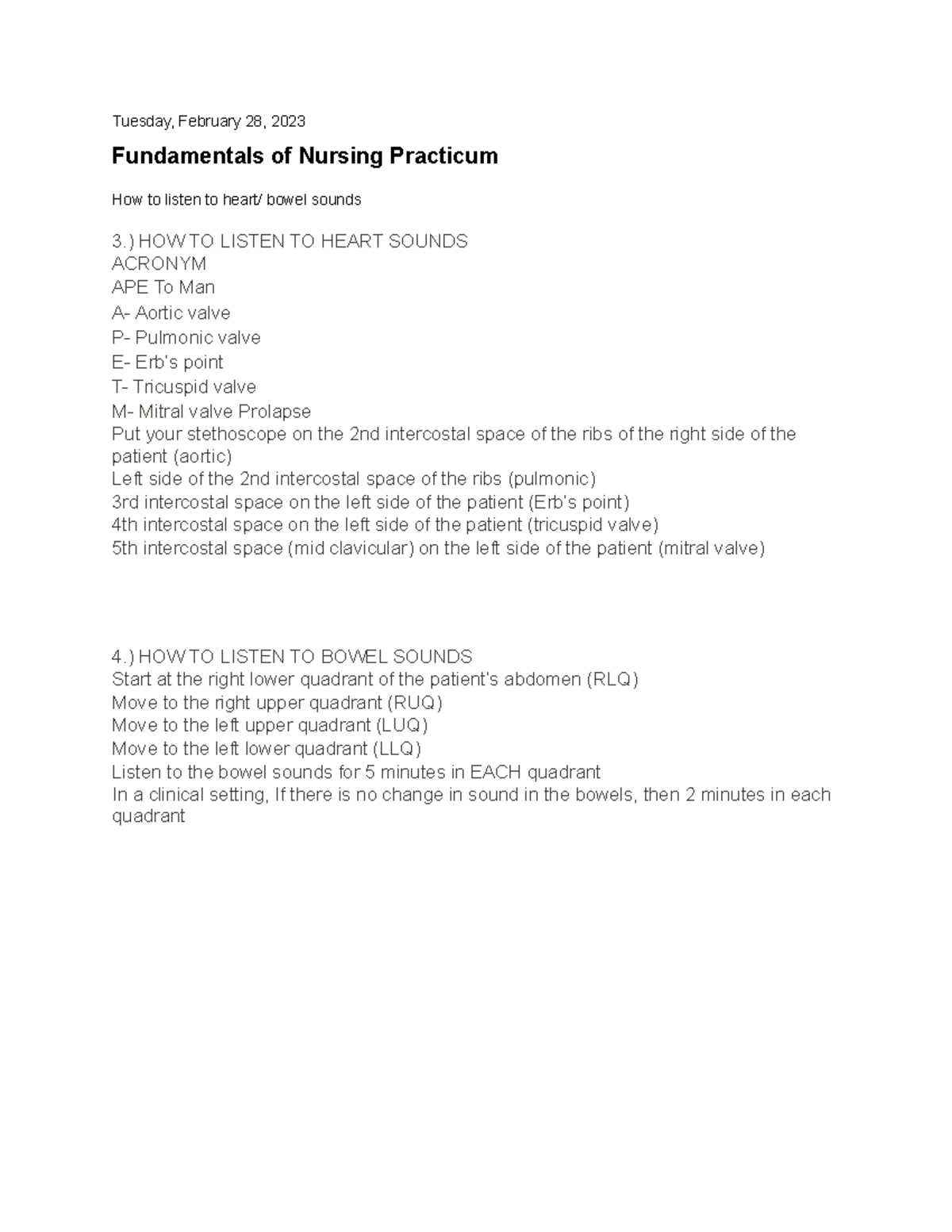 Fundamental Practiccum Notes- Studocu - Tuesday, February 28, 2023 ...
