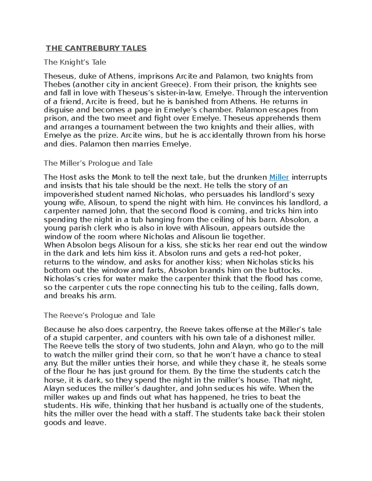Document (18)canterbury tales - THE CANTREBURY TALES The Knight’s Tale ...