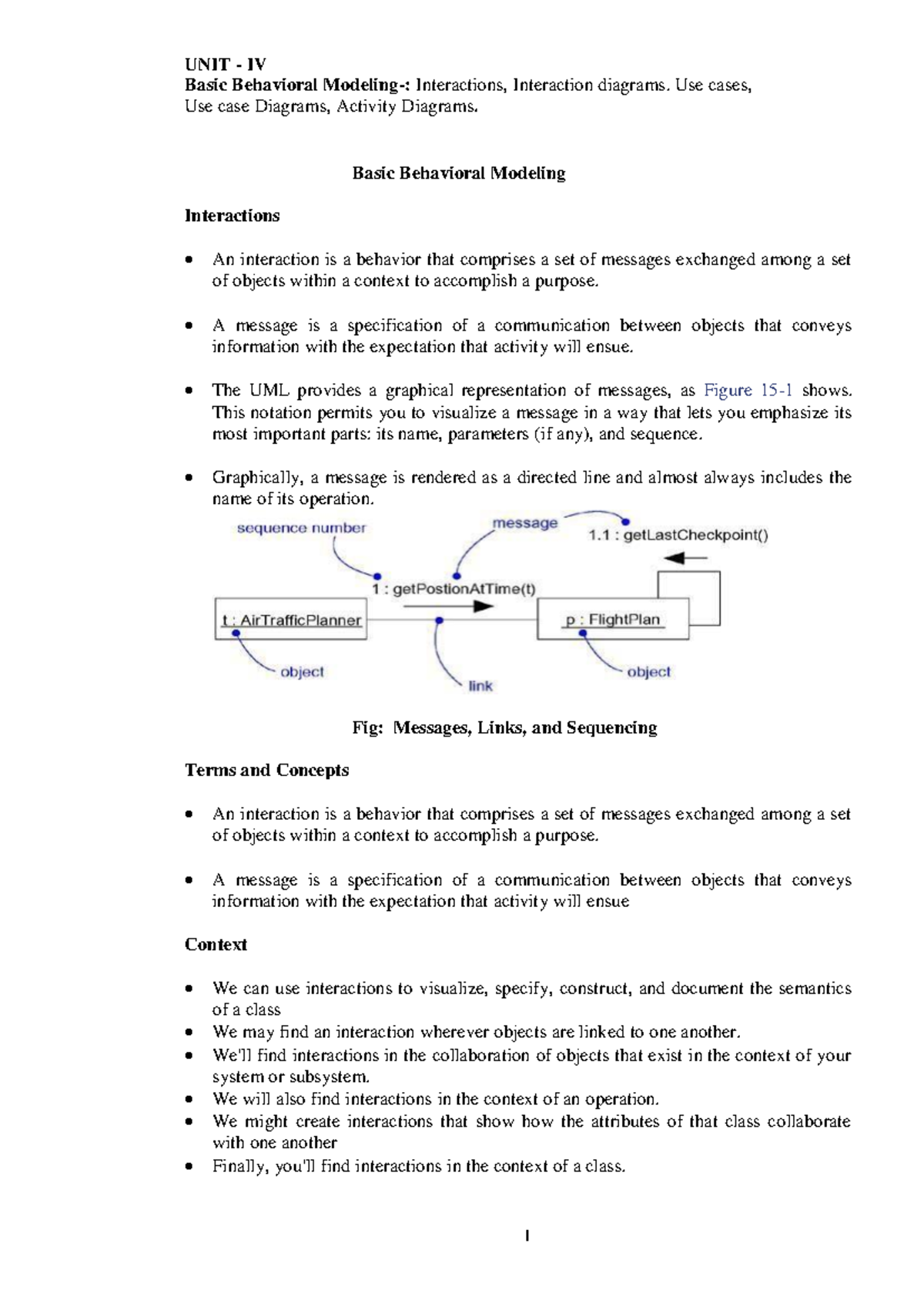 Unit Iv Ooad Jntuk 20 Syllabus Notes Unit Iv Basic Behavioral Modeling Interactions