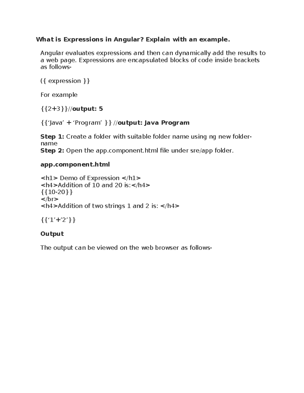 Expressions in Angular - Angular evaluates expressions and then can ...