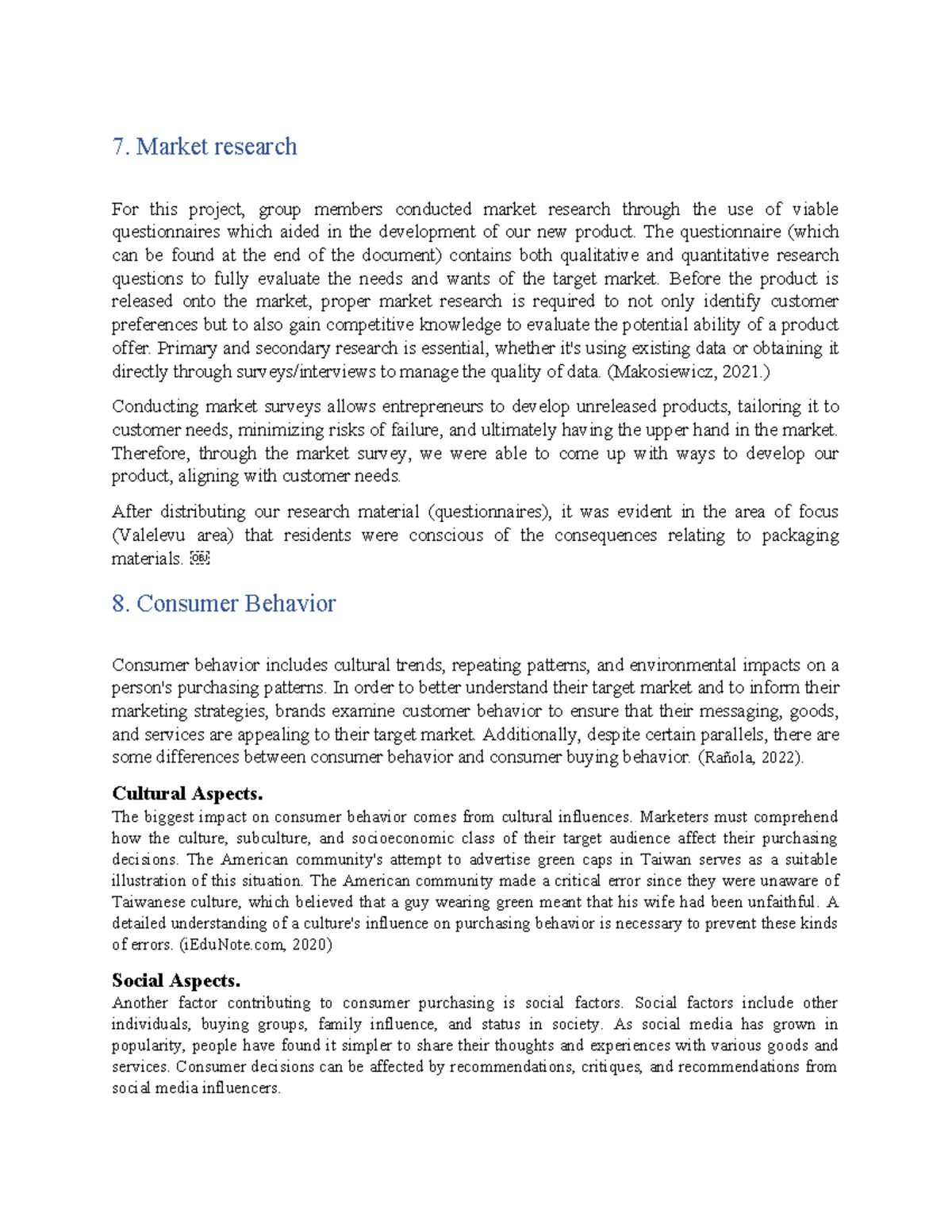 document of uploading purpose - 7. Market research For this project ...