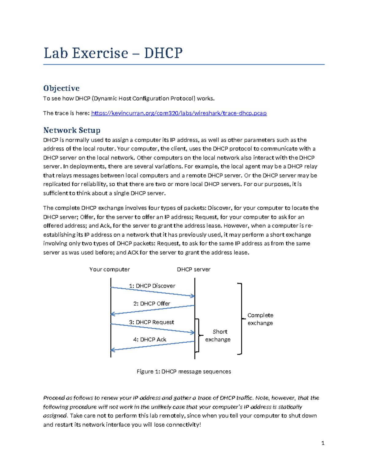 Lab Dhcp Solutions Lab Exercise Dhcp Objective To See How Dhcp Dynamic Host Configuration