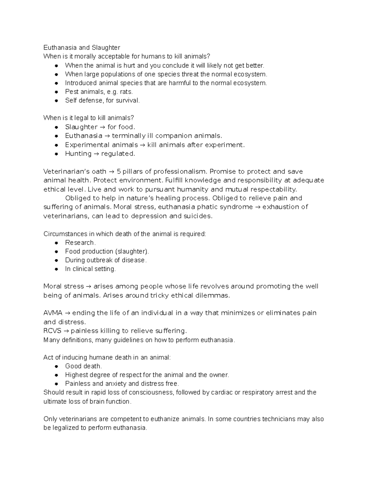 Euthanasia and Slaughter - When large populations of one species threat ...