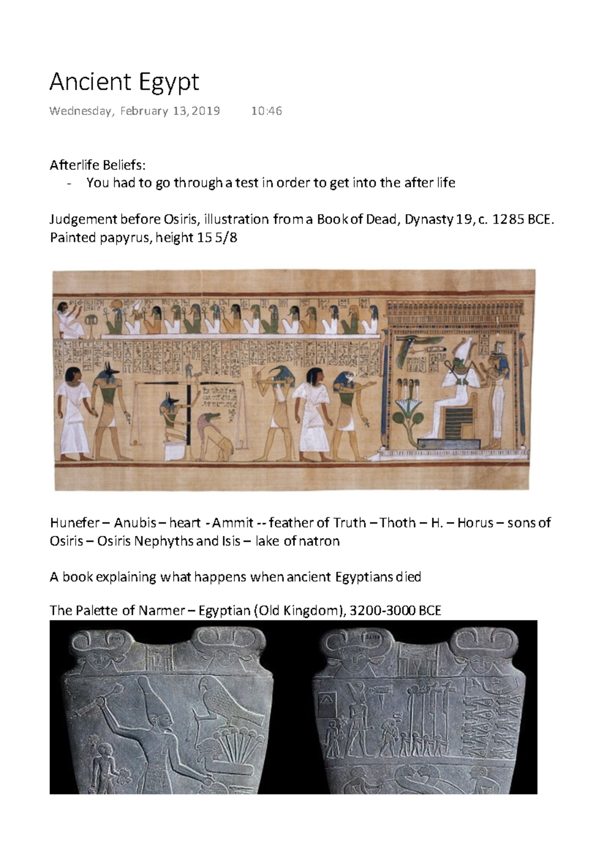 Ancient Egypt - Lecture notes - Afterlife Beliefs: You had to go ...