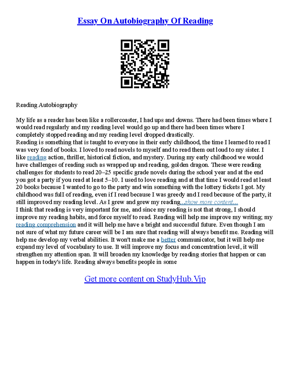 How To Write An Autobiographical Essay - Essay On Autobiography Of ...