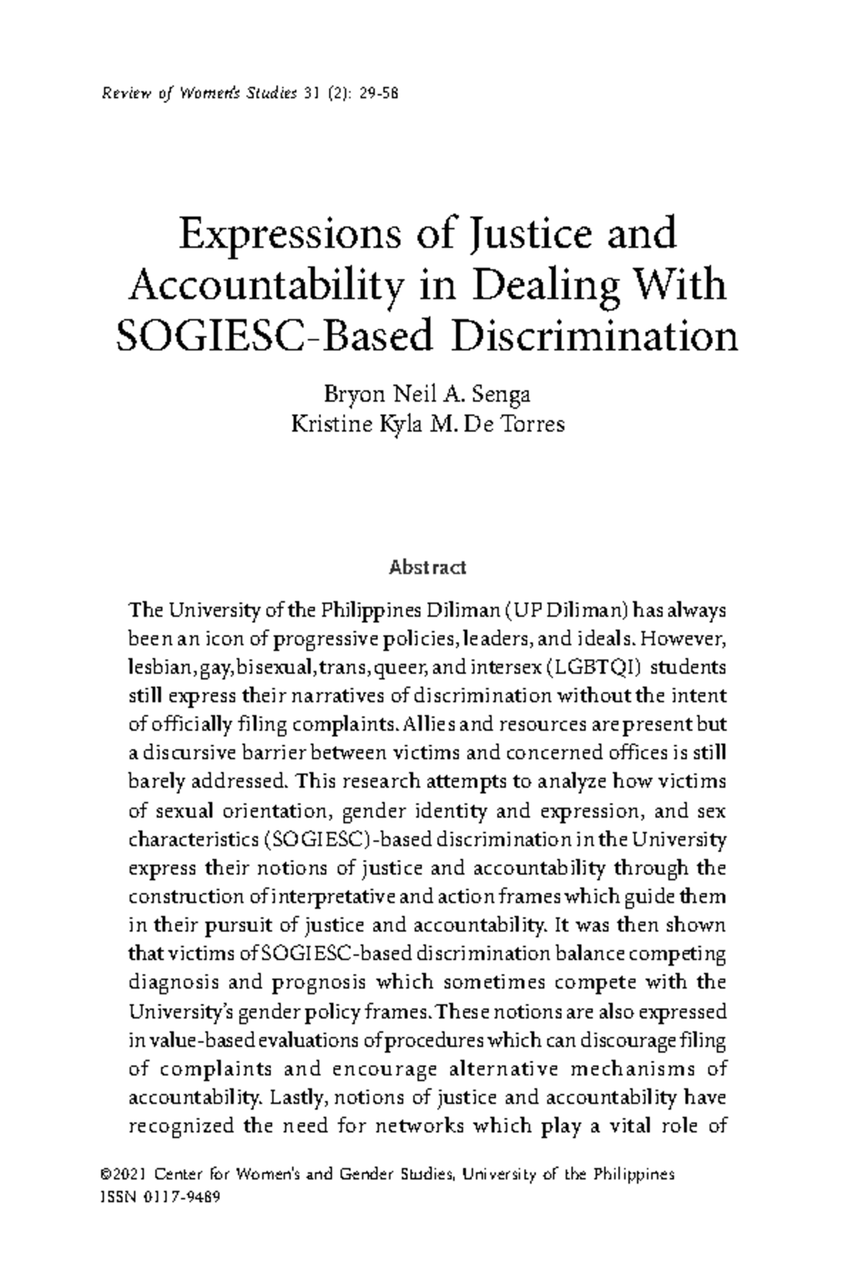 Document - School - 5 Volume XXIX Number 2 2020 Expressions of Justice ...