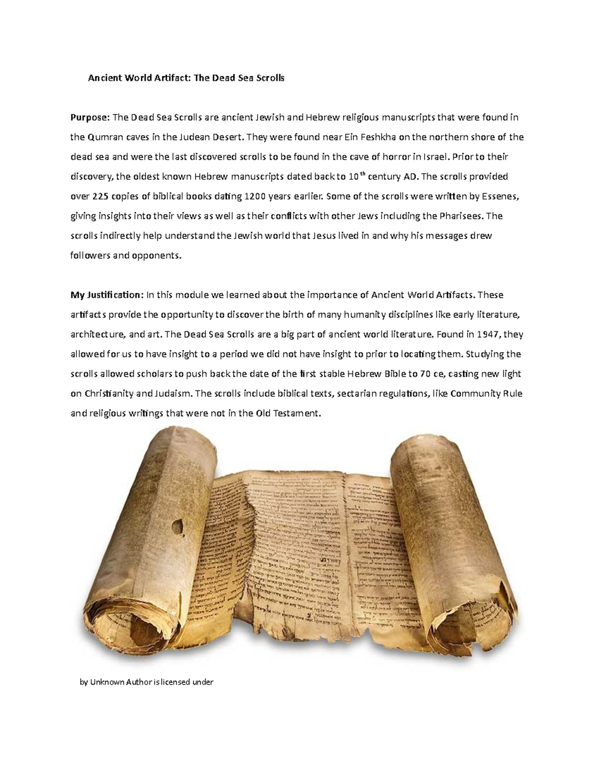 Week 5 discussion HUM 100 Coursework - Ancient World Artifact: The Dead ...