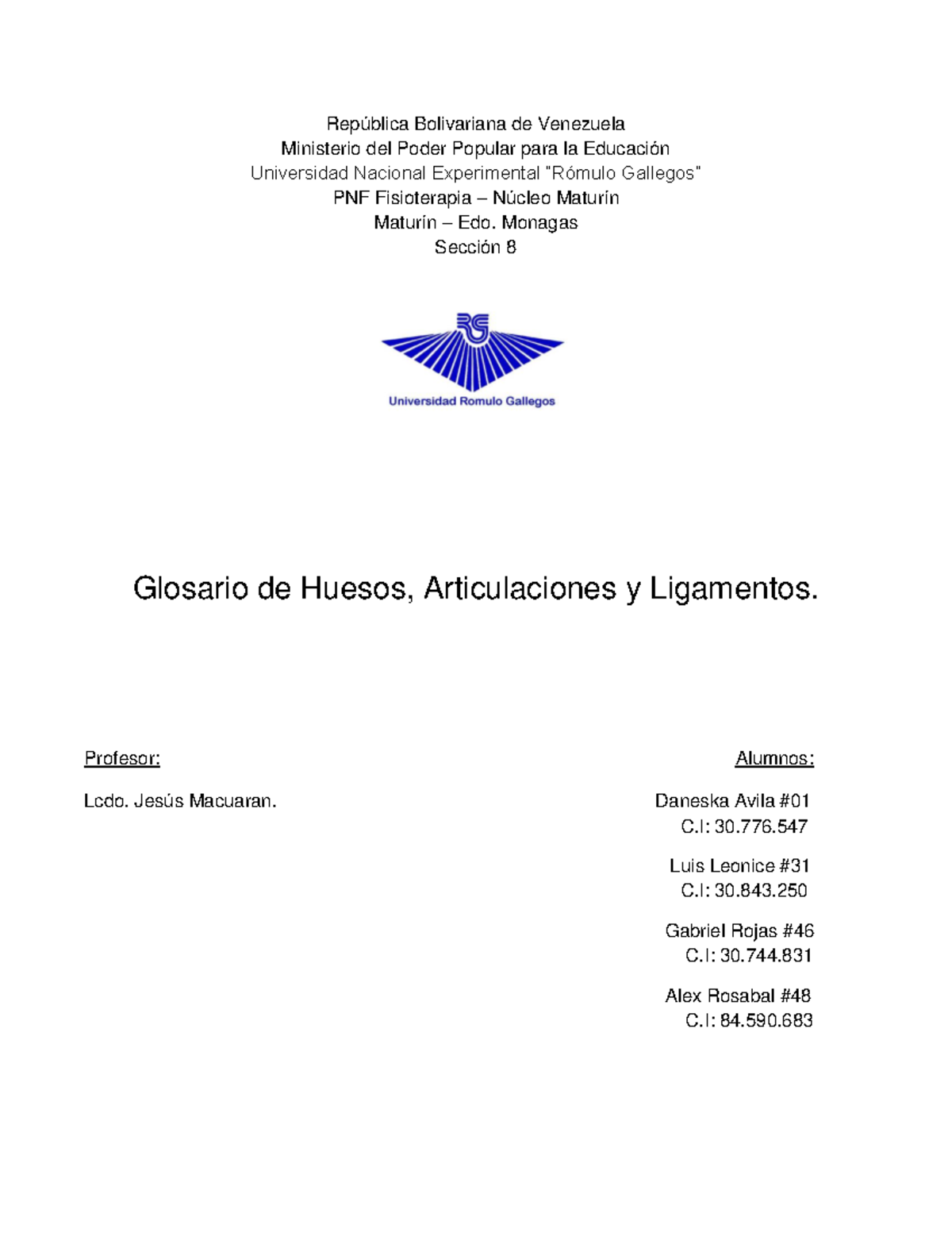 Glosario de Anatomía (huesos, ligamentos y articulaciones) - República ...