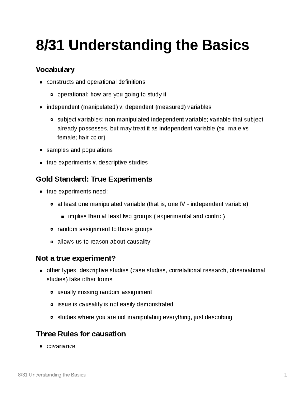 8/31 Understanding the Basics - 8/31 Understanding the Basics ...