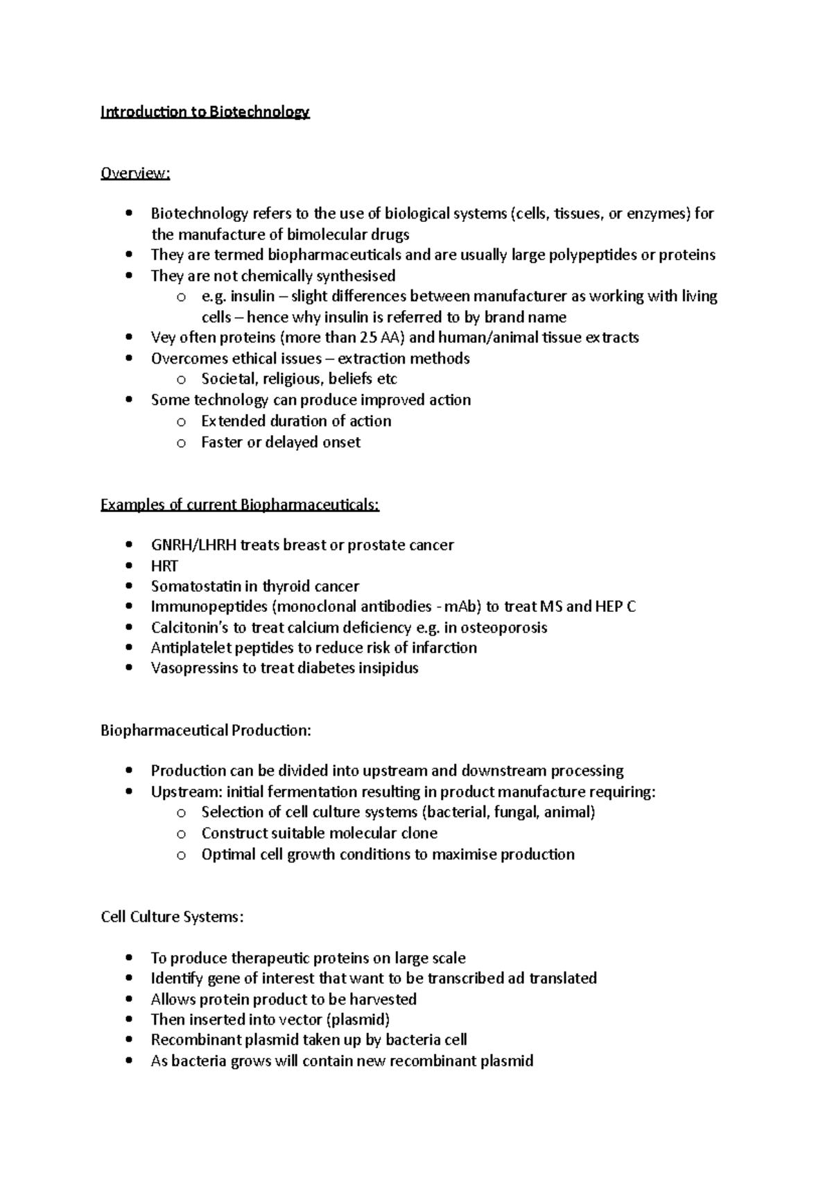 Introduction to Biotechnology - Introduction to Biotechnology Overview ...