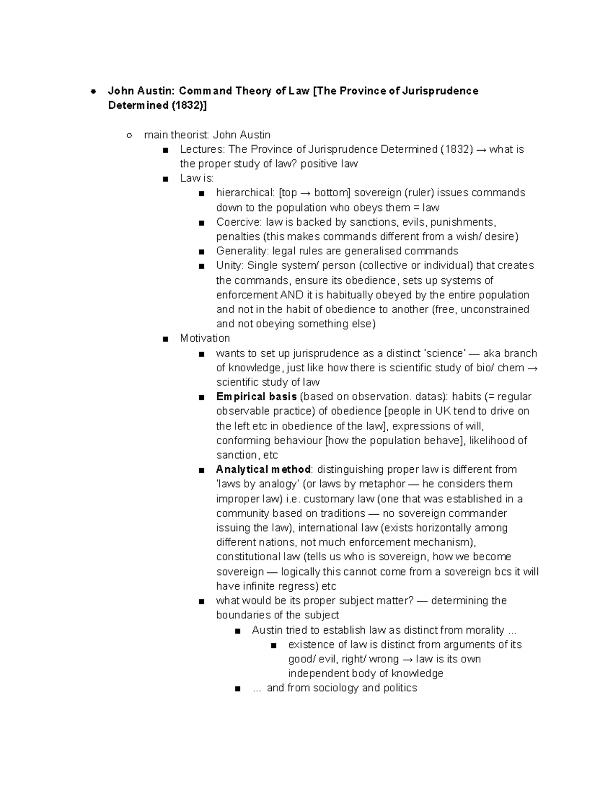 Legal Positivism - John Austin: Command Theory of Law [The Province of ...