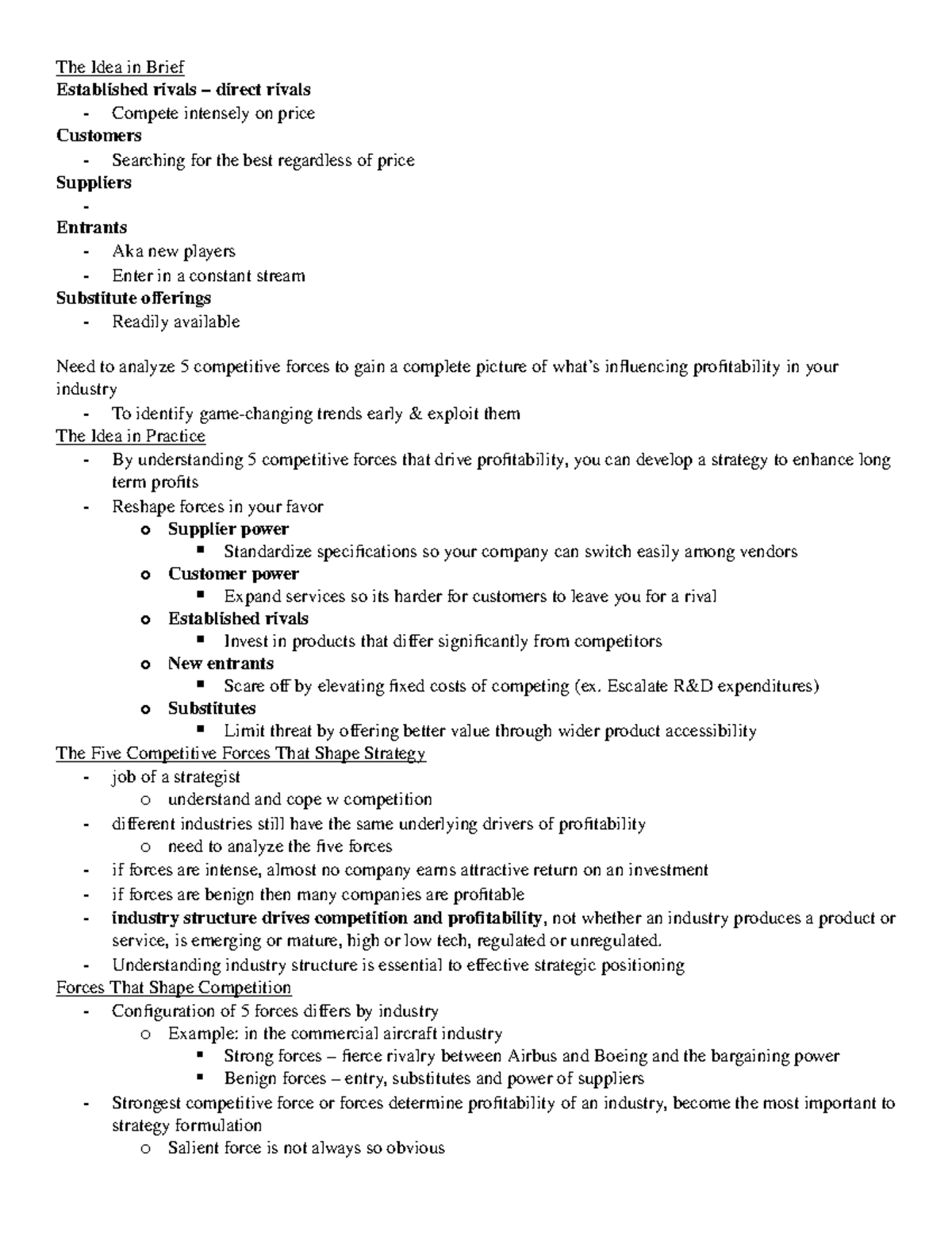 Five Comp. Notes - summary of reading and lecture for exam - The Idea ...