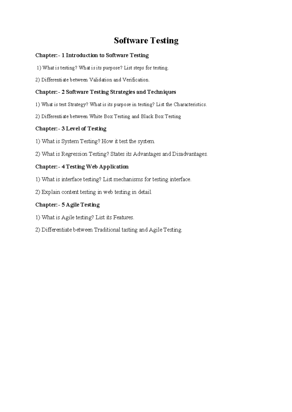 Assignment Question of Software Testing and Software Testing Tool BCS ...