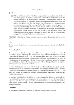 Tutorial 3 Handout - Relationship with outsiders - LAW2450 COMPANY LAW TUTORIAL HANDOUT: 3 WEEK ...