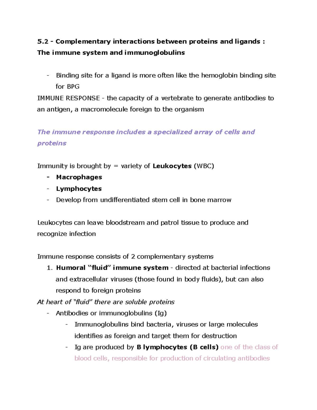 Chapter 5 - study guide - 5 - Complementary interactions between ...