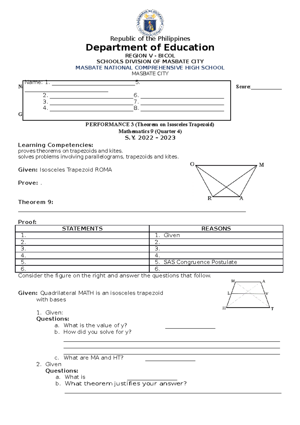 Theorem of trapezoid 2 - Understand each formula and enjoy ...