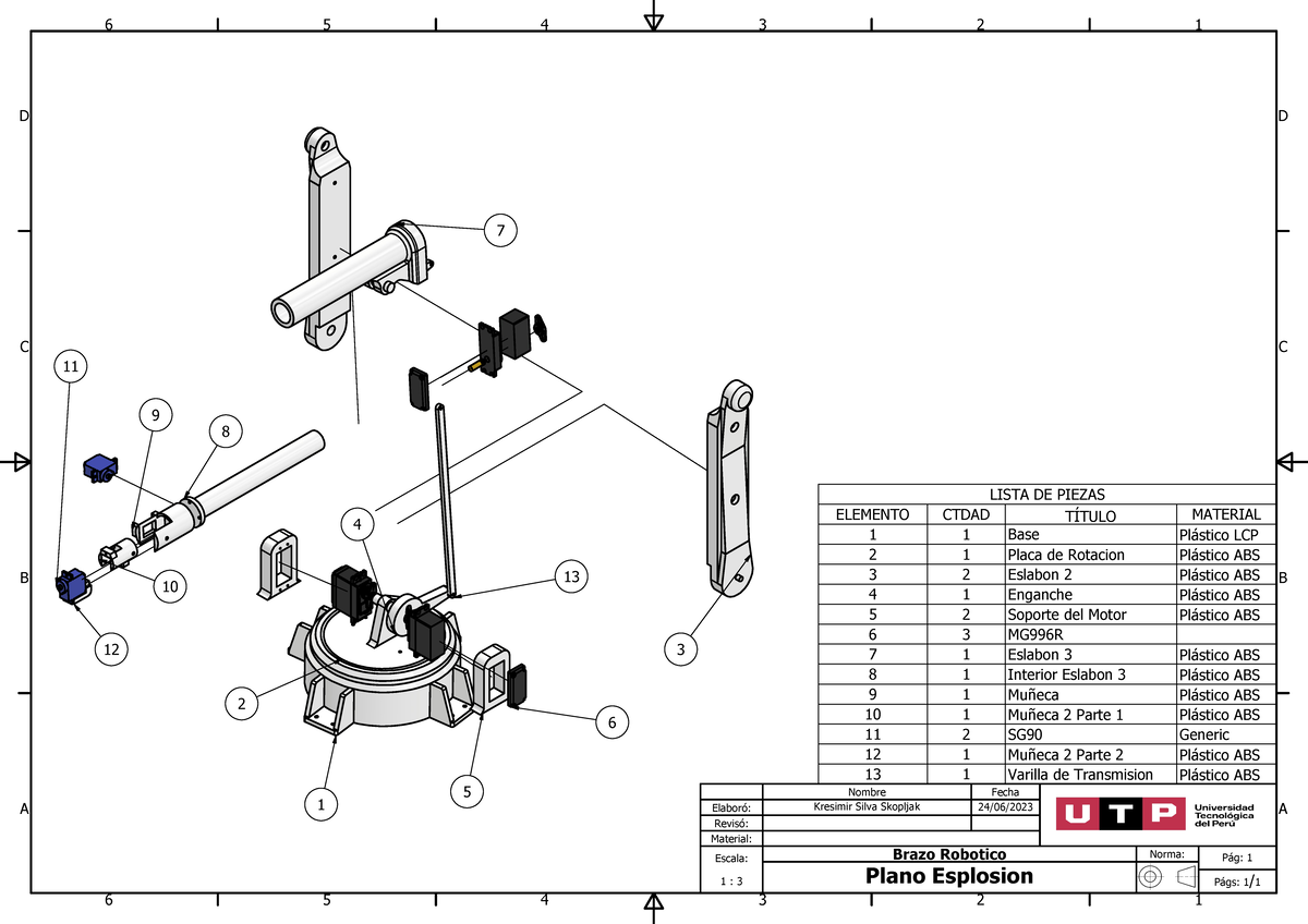 Explosion - dfdgf - LISTA DE PIEZAS ELEMENTO CTDAD TÍTULO MATERIAL 1 1 ...