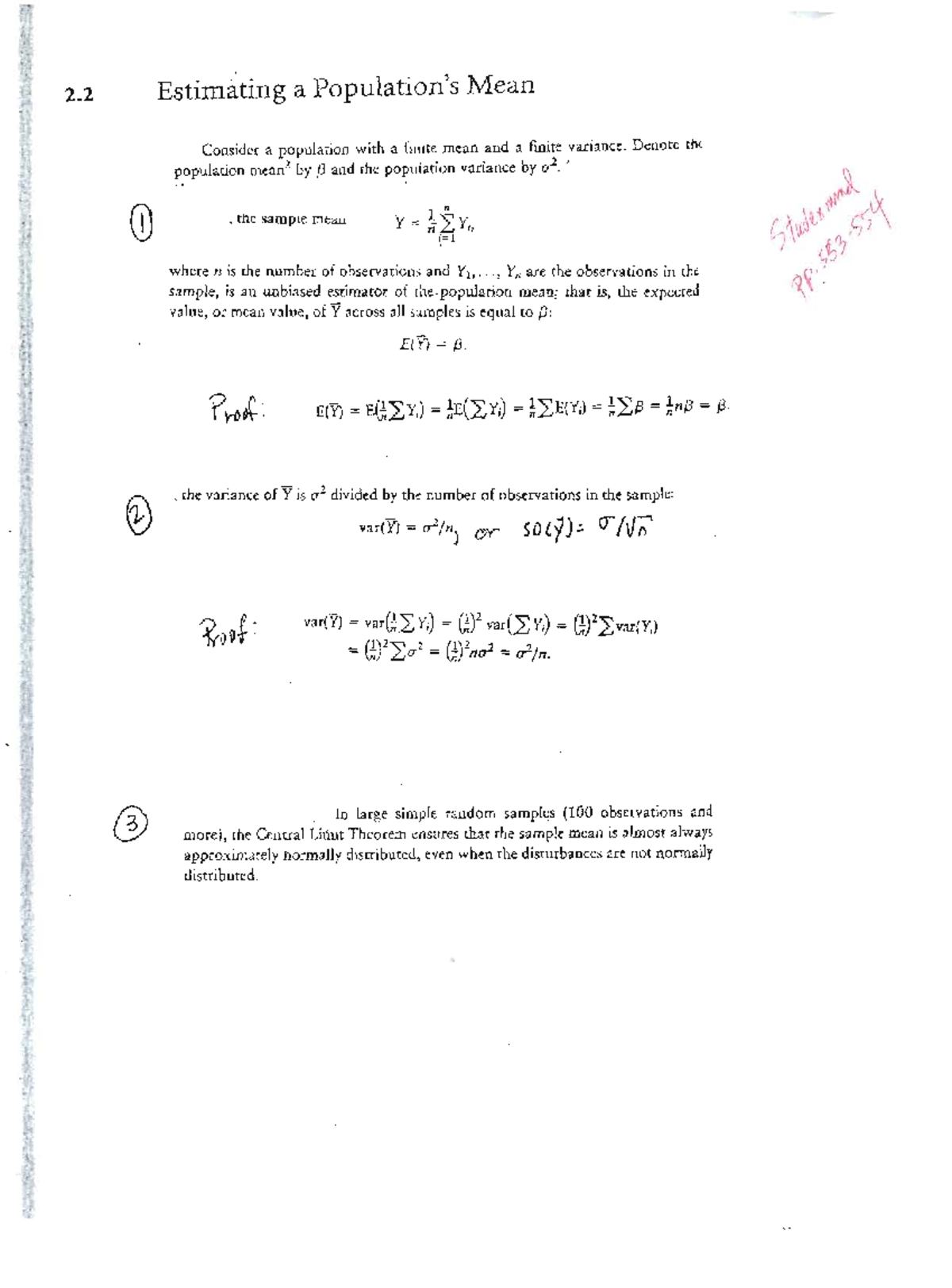 Lecture notes, lecture Estimating a population's mean - 2 () Estimating ...