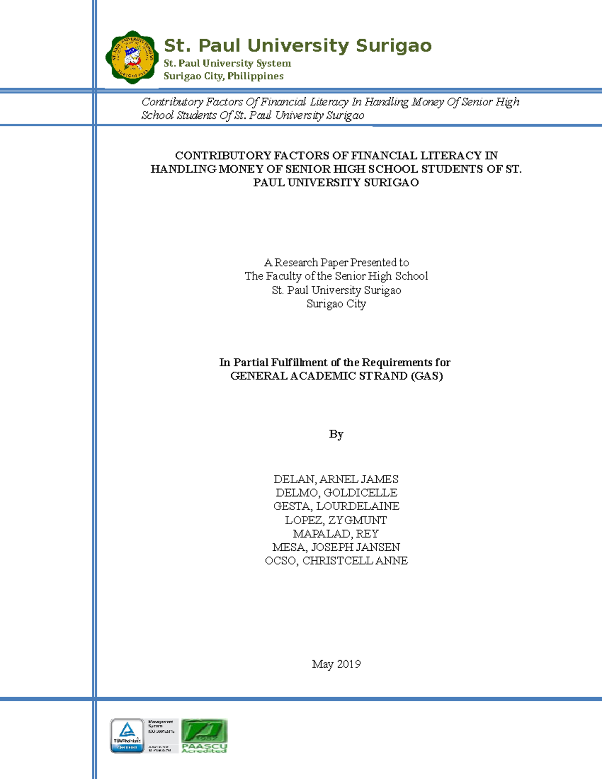 Rey research with template - St. Paul University SystemSurigao City ...