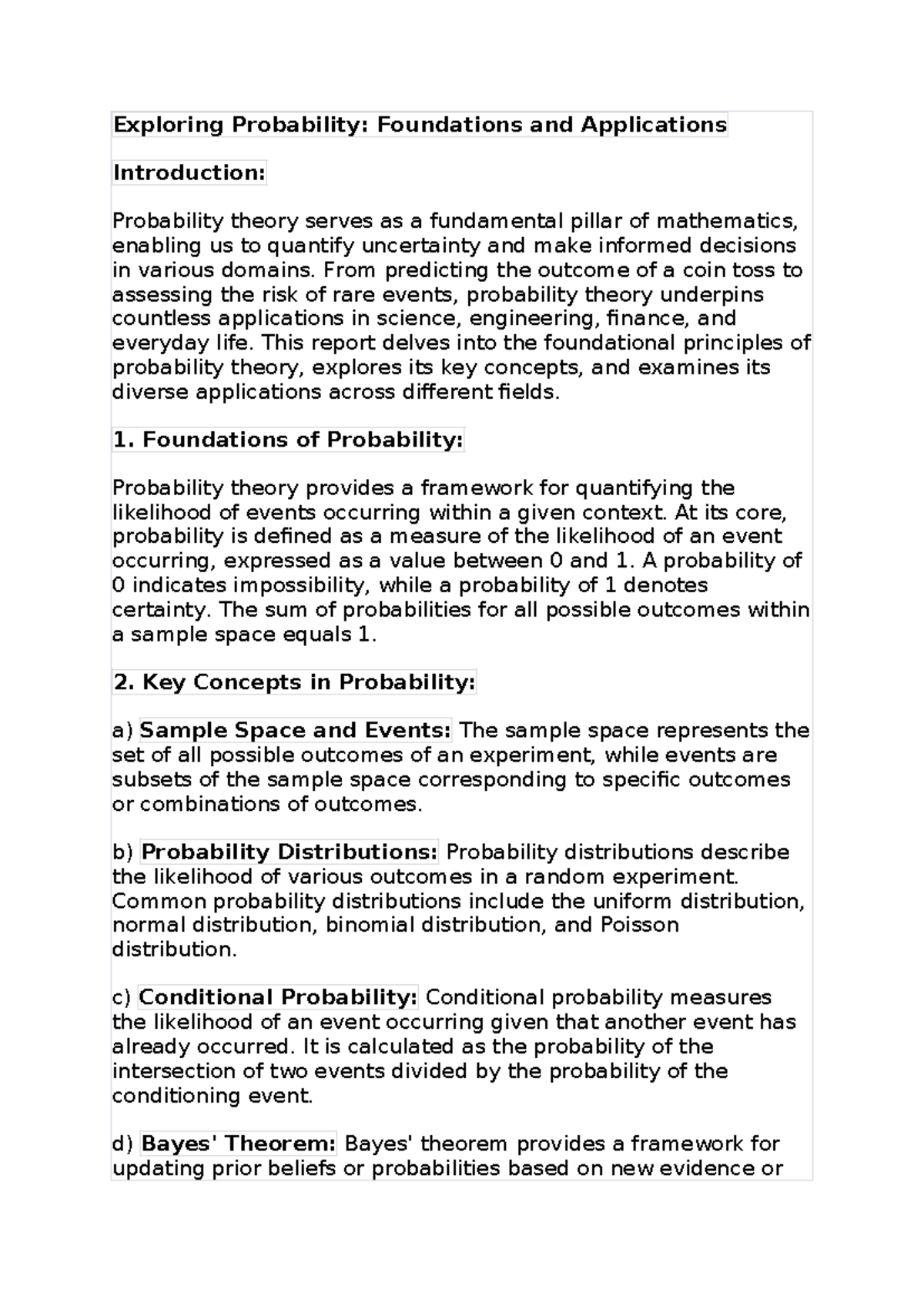 Exploring Probability Y10 - Exploring Probability: Foundations and ...