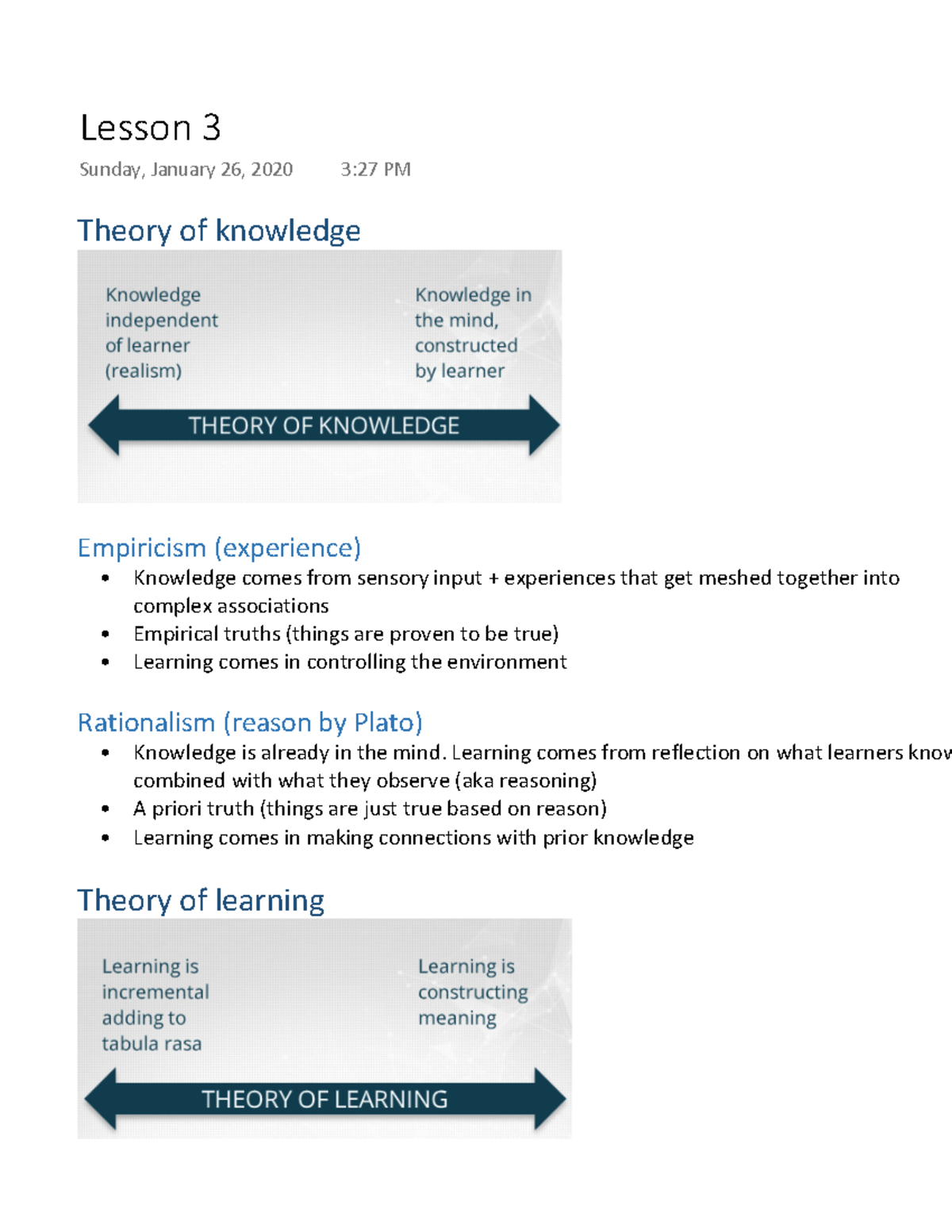 Educ307 Lesson 3 Lecture Notes 3 Warning Tt Undefined Function 32 Theory Of Knowledge