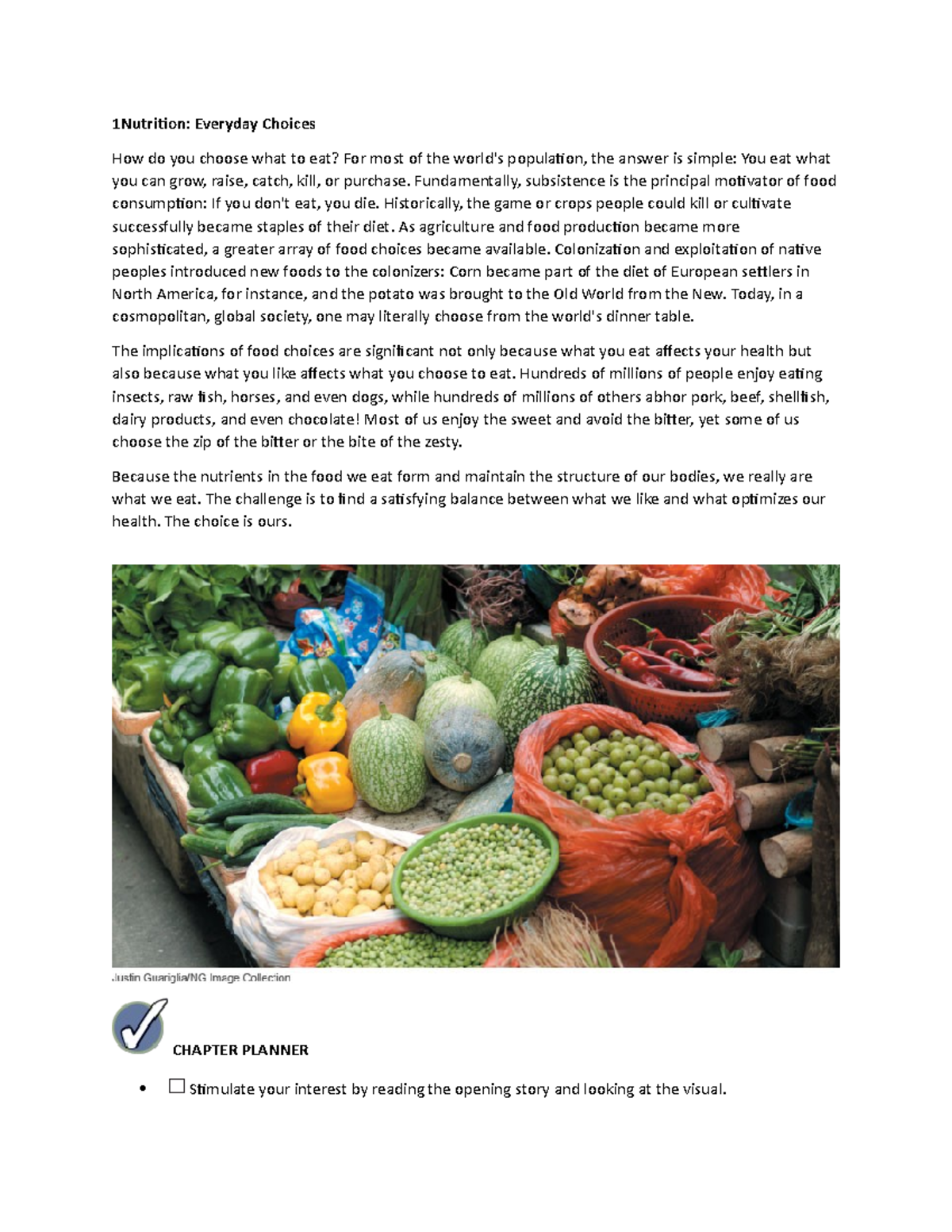 Chapter 1 - Textbook - 1Nutrition: Everyday Choices How do you choose ...