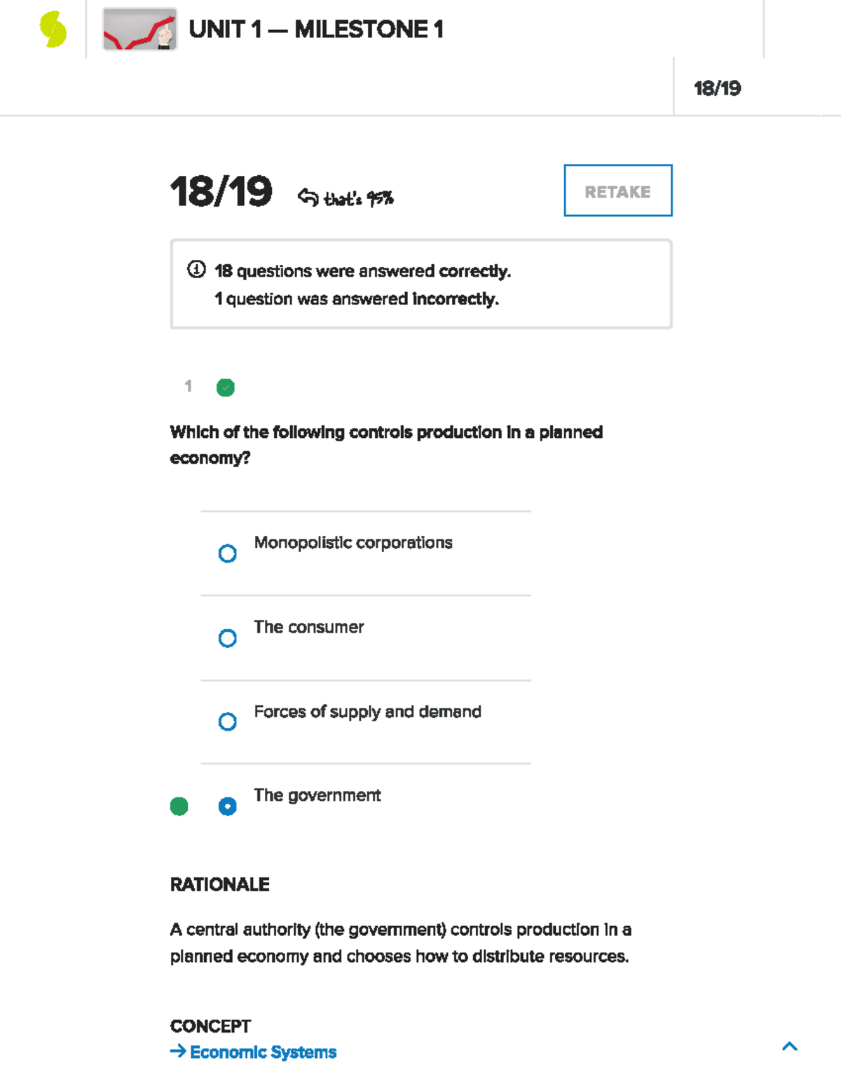 Milestone 1 - UNIT 1 MILESTONE 1 RETAKE i 18 questions were answered ...