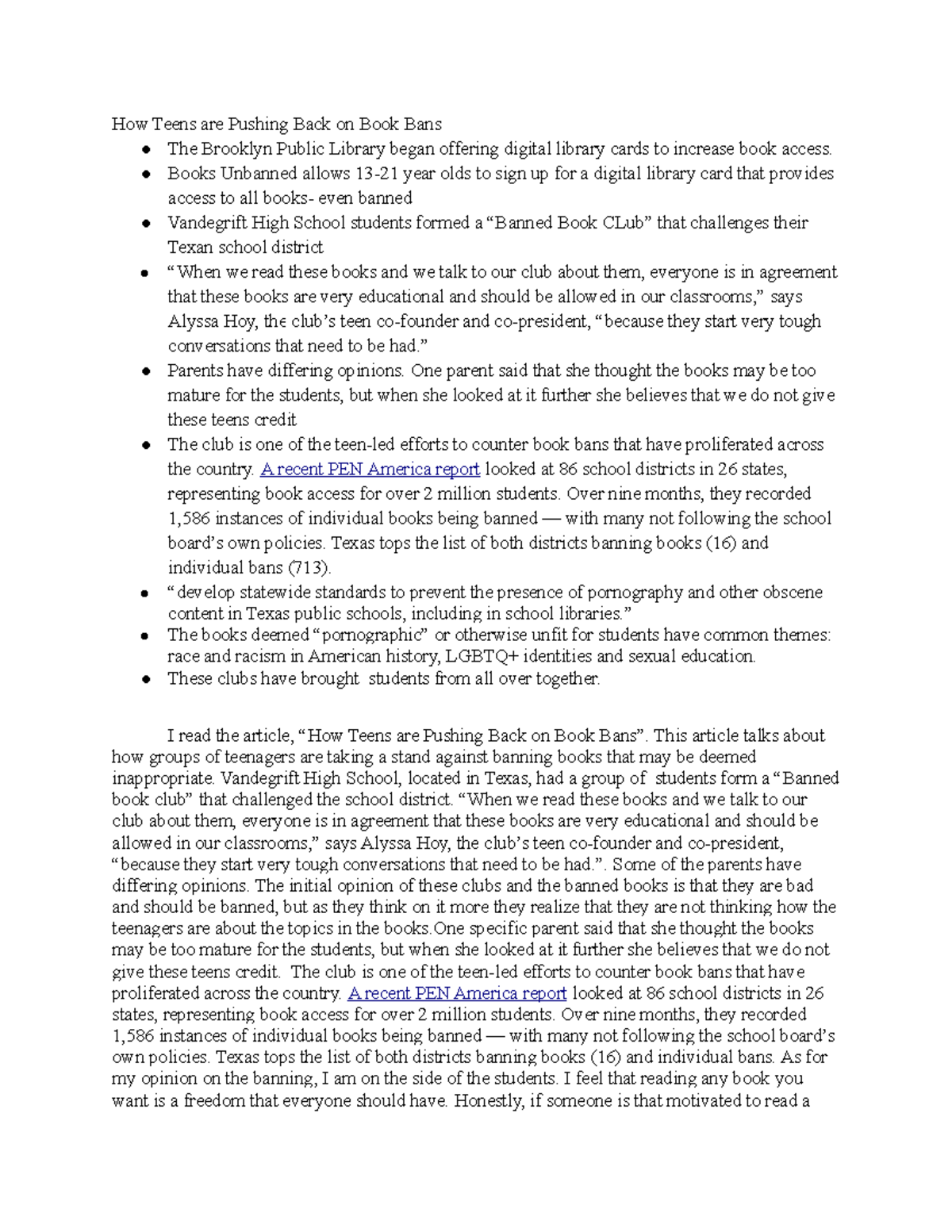 Exploration Journal 2 - How Teens are Pushing Back on Book Bans The ...