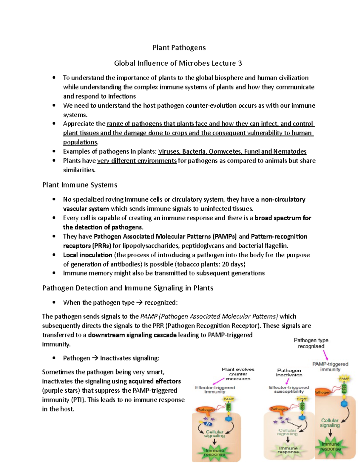 Plant Pathogens Lecture Notes - Plant Pathogens Global Influence of ...