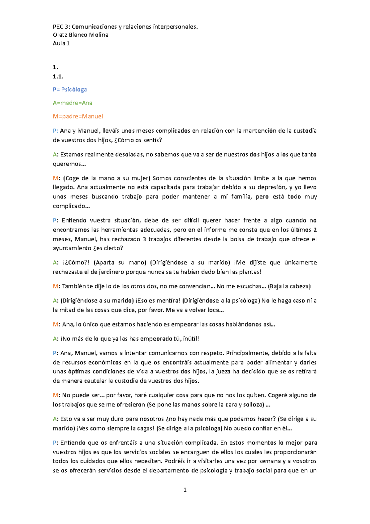 Comunicación y relaciones interpersonales PEC 3 - Olatz Blanco Molina ...