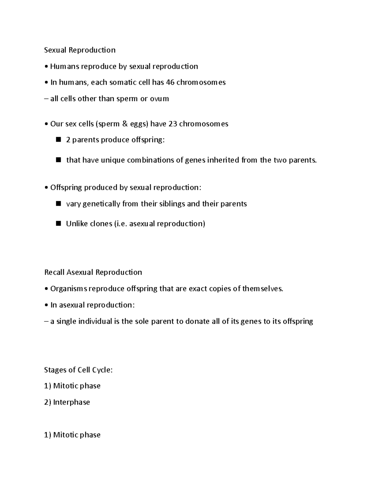 Sexual and Asexual Reproduction - Sexual Reproduction Humans reproduce ...