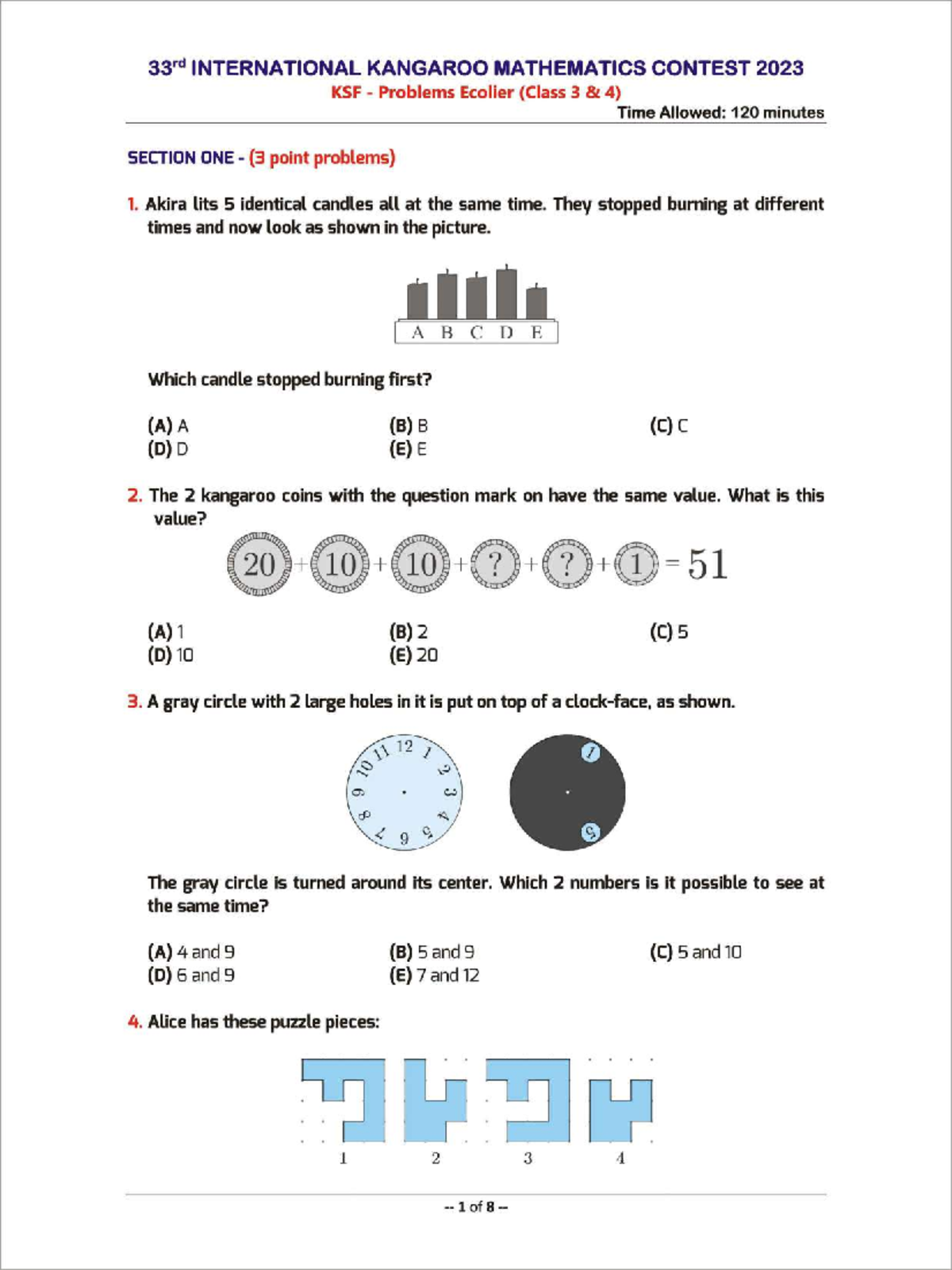0-Ecolier compressed - Math related - KSF - Problems Ecolier (Class 3 ...