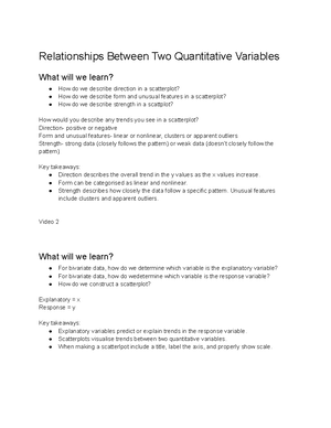 Notes for statistics - Correlation What will we learn? How do we ...
