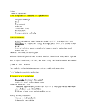 Module 2 - How Do We Study Families? ★ How to study families Basic unit ...