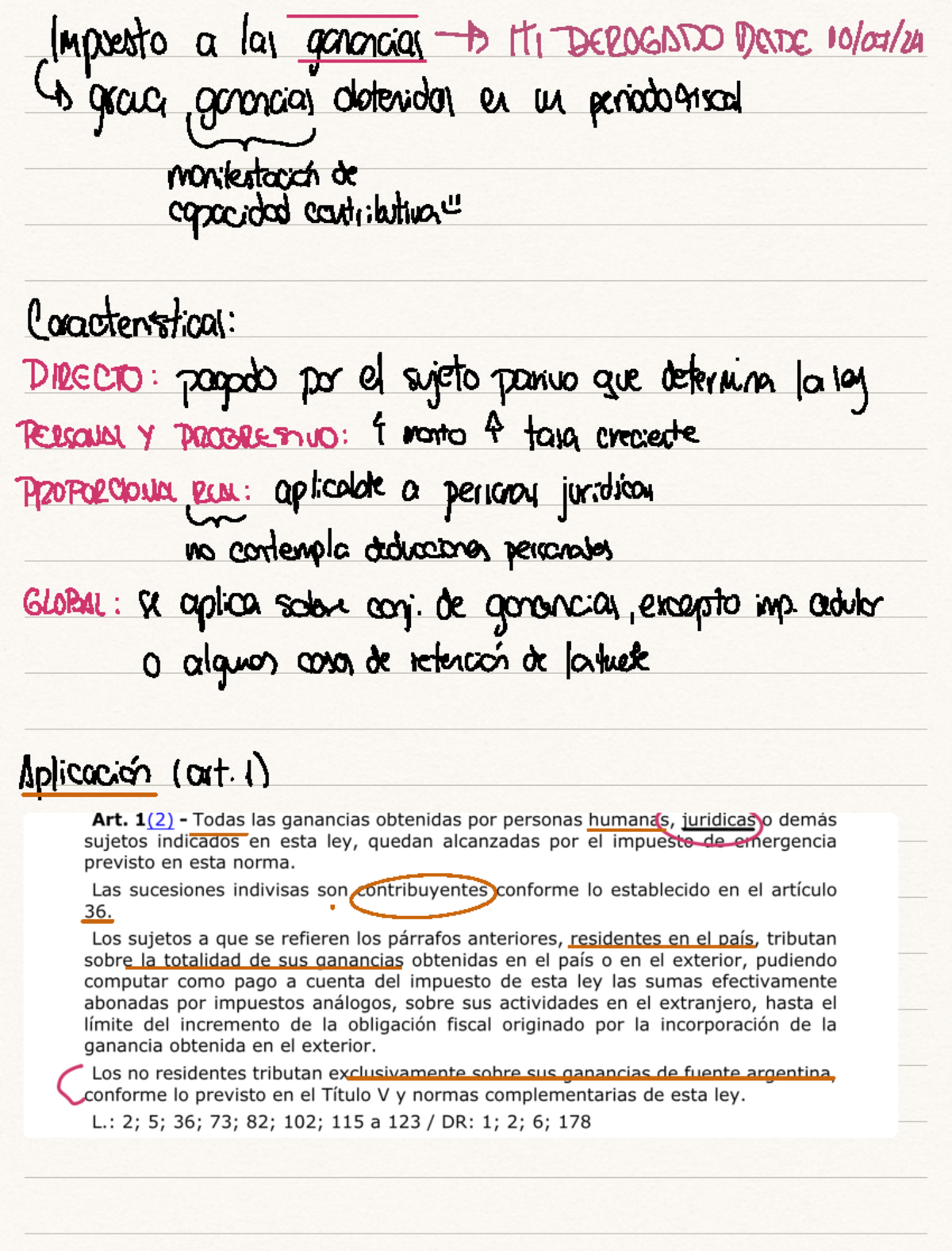 Parte general imp1 - Impuesto a la ganancia IT DEROGADO DEDE 10 grava ...