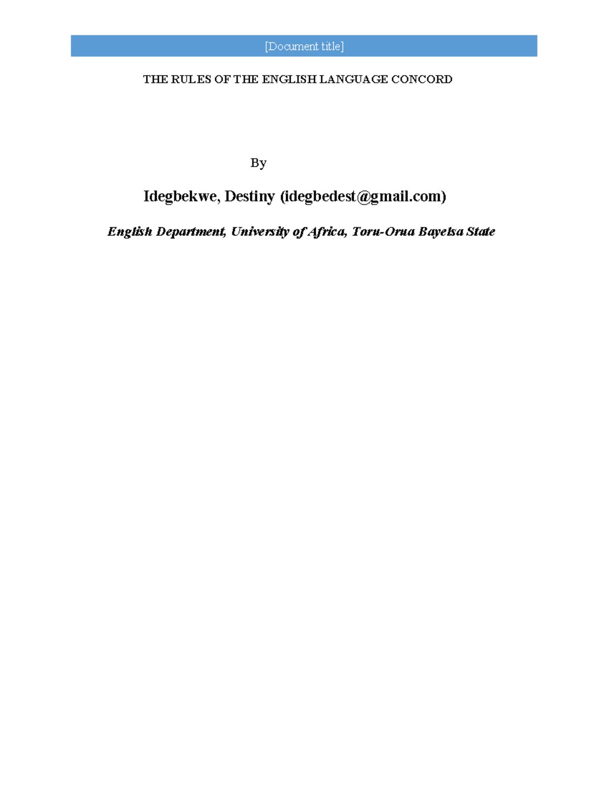 The Rules of English Concord - THE RULES OF THE ENGLISH LANGUAGE ...