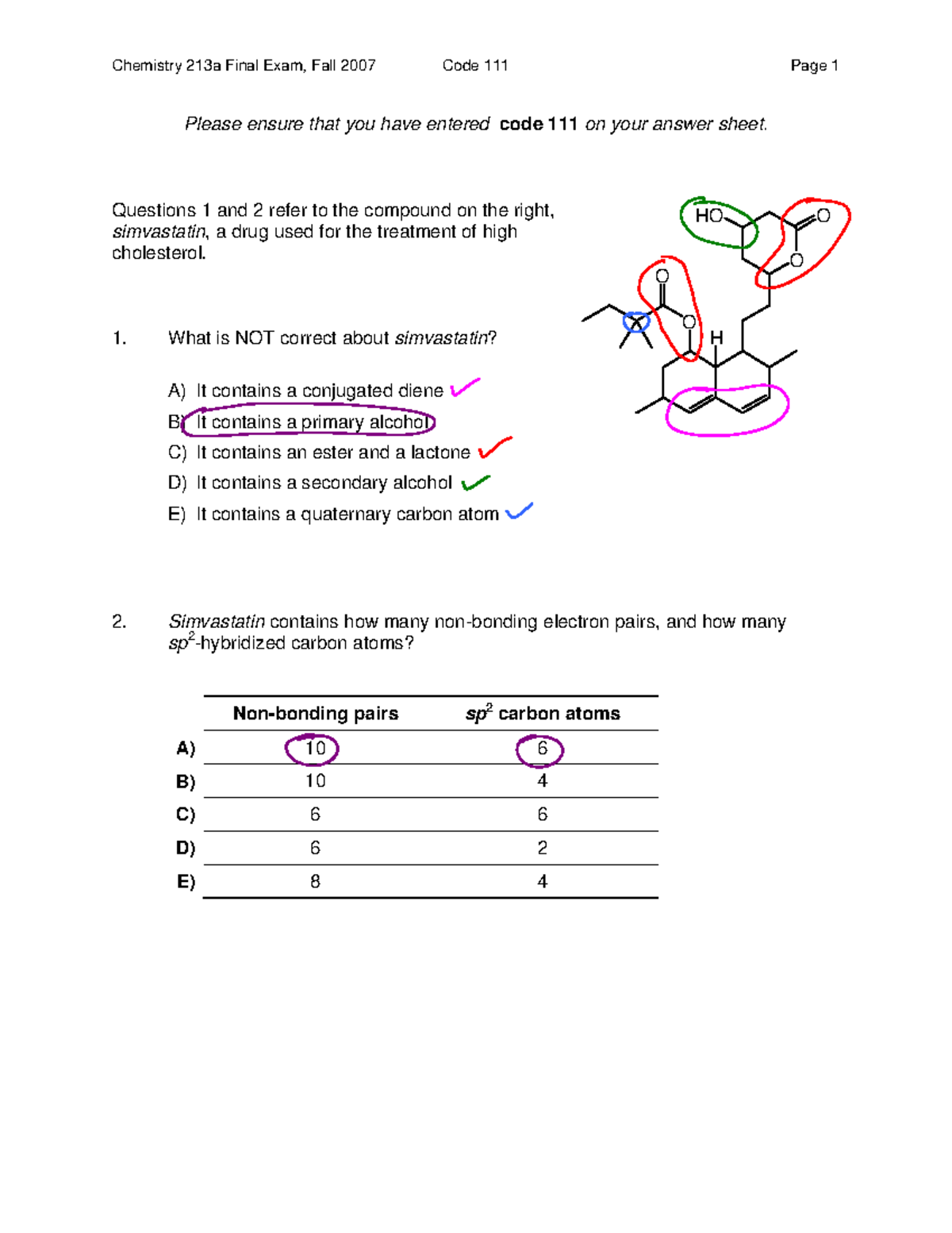 Final 2007, questions and answers - Please ensure that you have entered ...