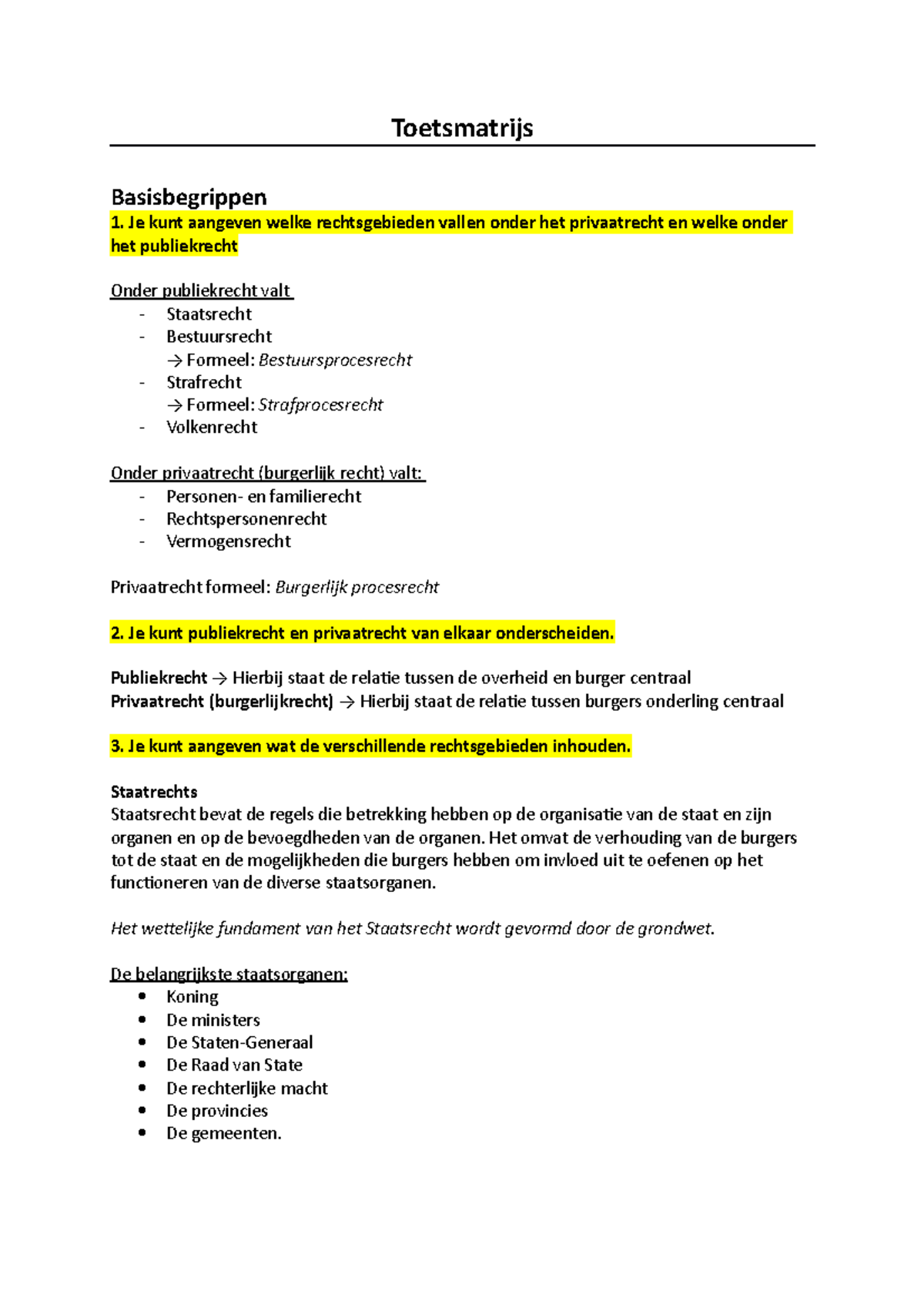 Toetsmatrijs uitwerking - Toetsmatrijs Basisbegrippen 1. Je kunt ...