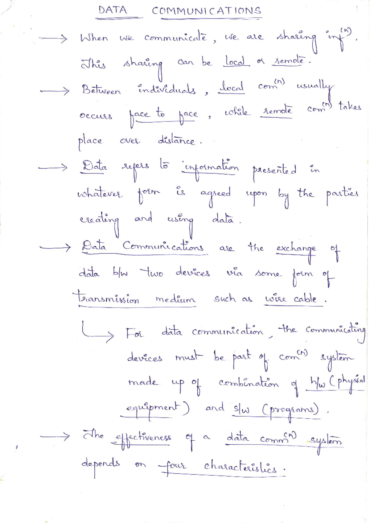 CN - UNIT-1 - CN - Unit-1 - DATA COMMUNICATIONS When we communicate, we are sharing This sharing ...