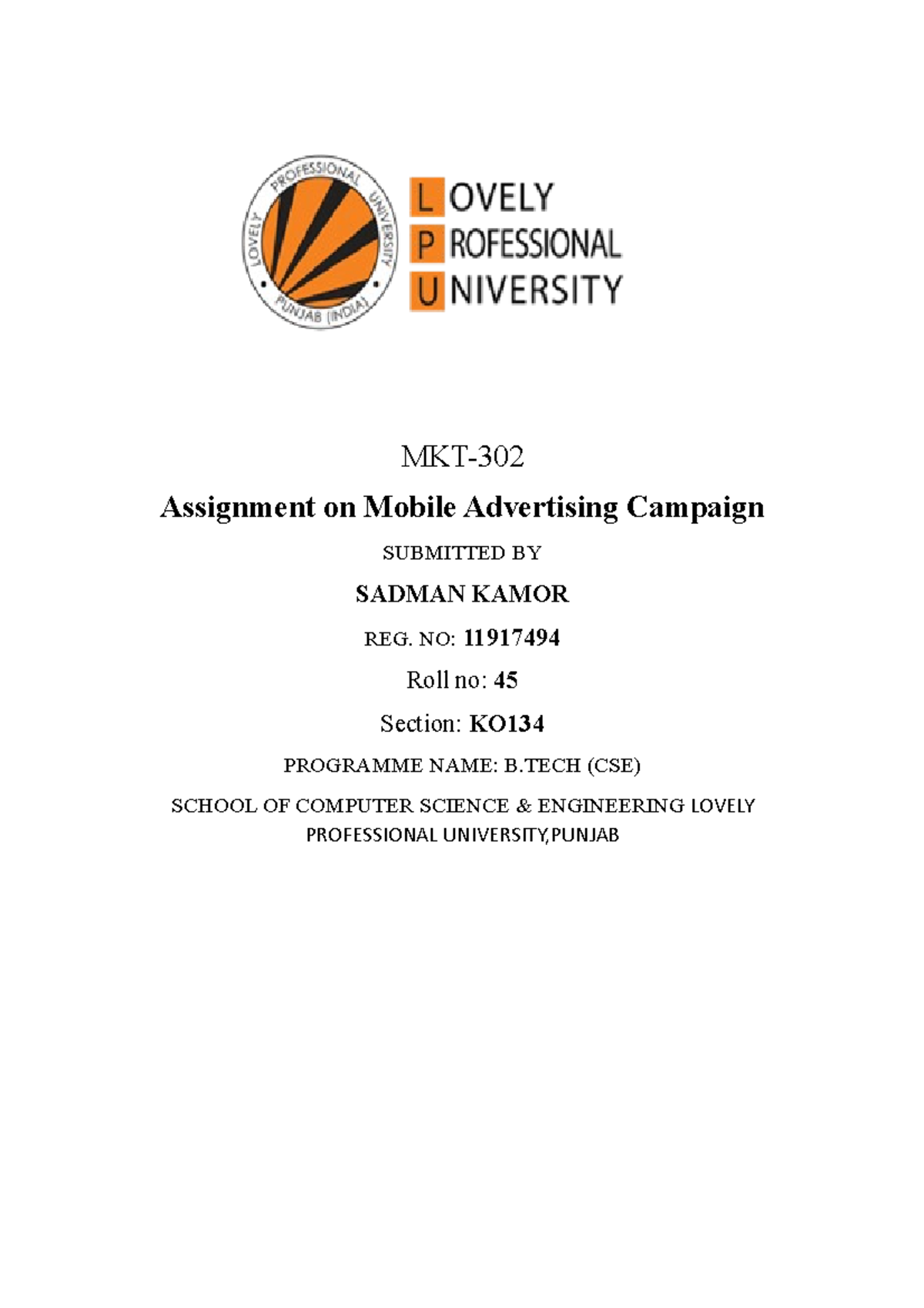 Sadman MKT Assignment - review paper - MKT- Assignment on Mobile Advertising Campaign SUBMITTED ...