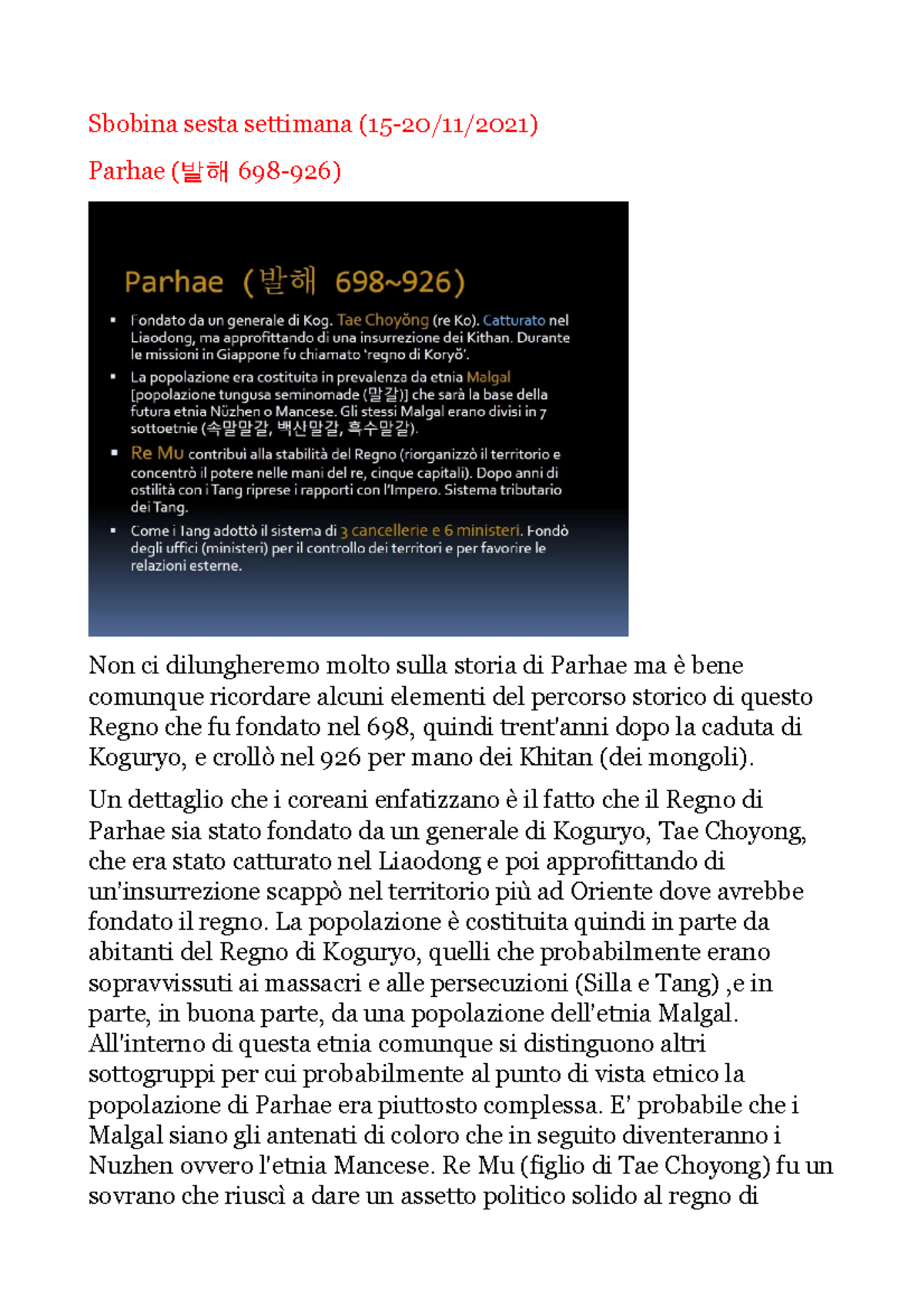 Storia della Corea, solo una parte riassuntiva - Sbobina sesta ...