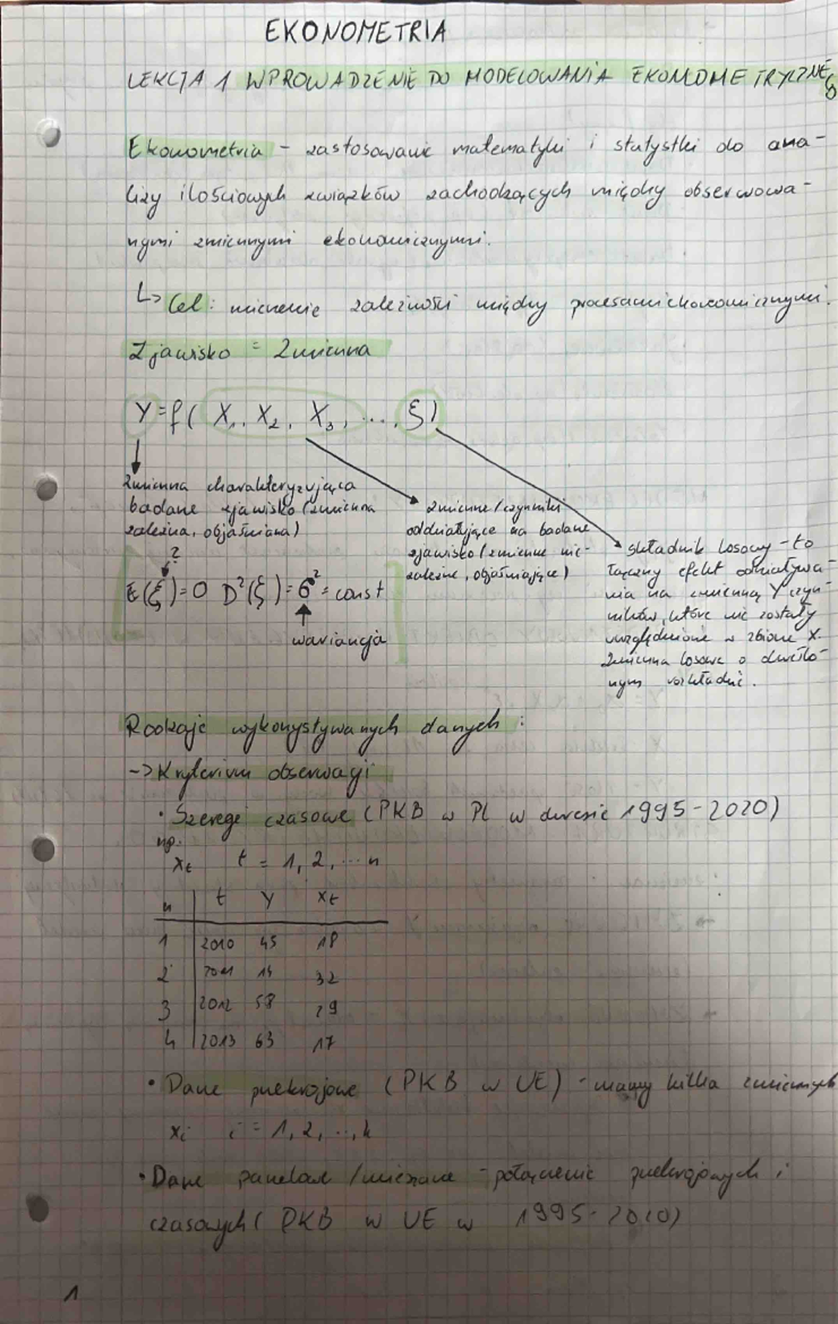 Lekcja 1 - Wprowadzenie do ekonometrii. - €KOJJOM&,f u1,({-7 A 1 wr R „ozt .AJ1b N μ oo€tow)- t ...