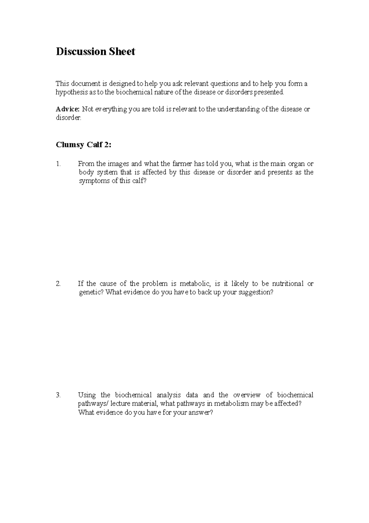 Case Study Links - Discussion Sheet This document is designed to help ...